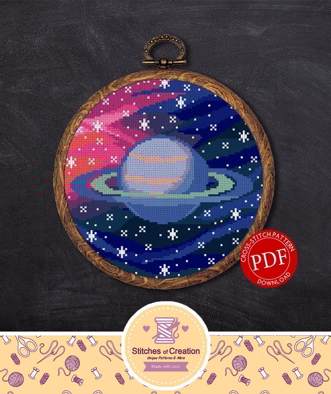 Saturn | Digital Download | Round Cross Stitch Pattern