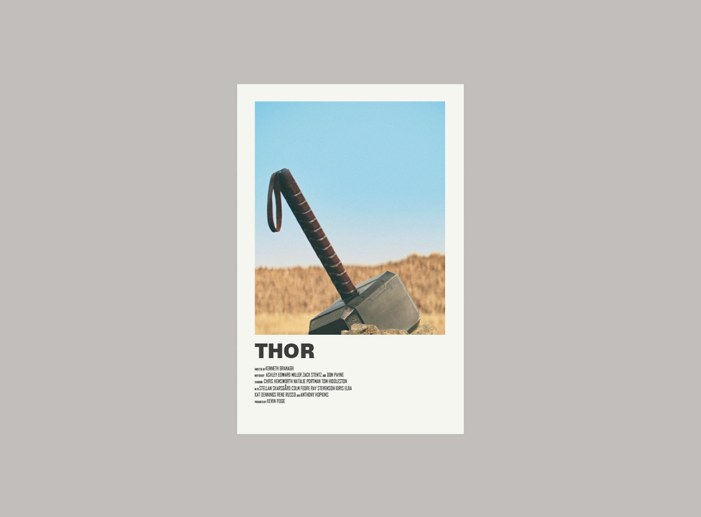 Minimalist Thor Poster Digital Copy