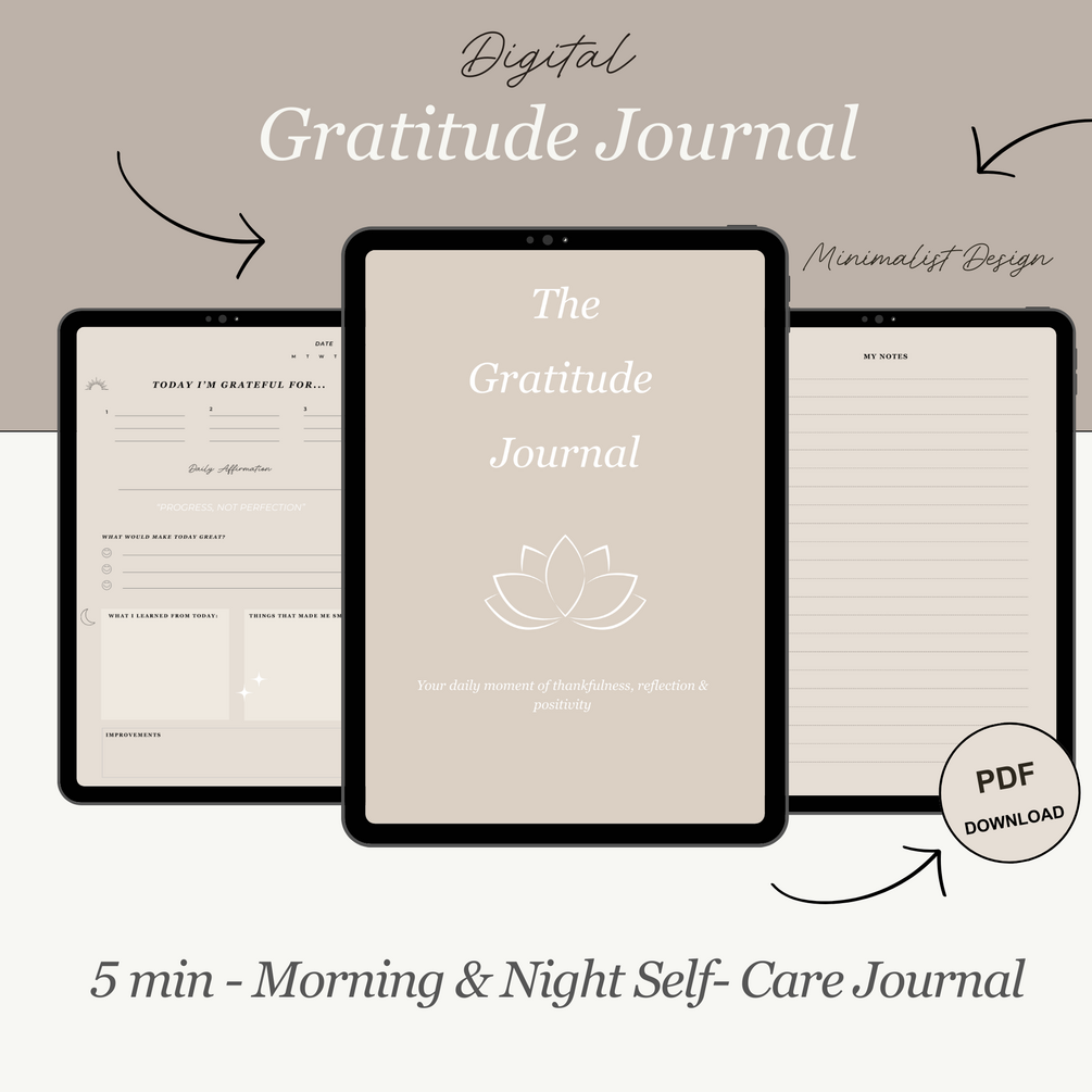 Digital Gratitude Journal | Morning & Evening Journal | PDF