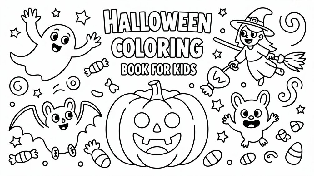 Halloween Coloring Book for Kids | 20 Fun & Cute Cartoon Pages