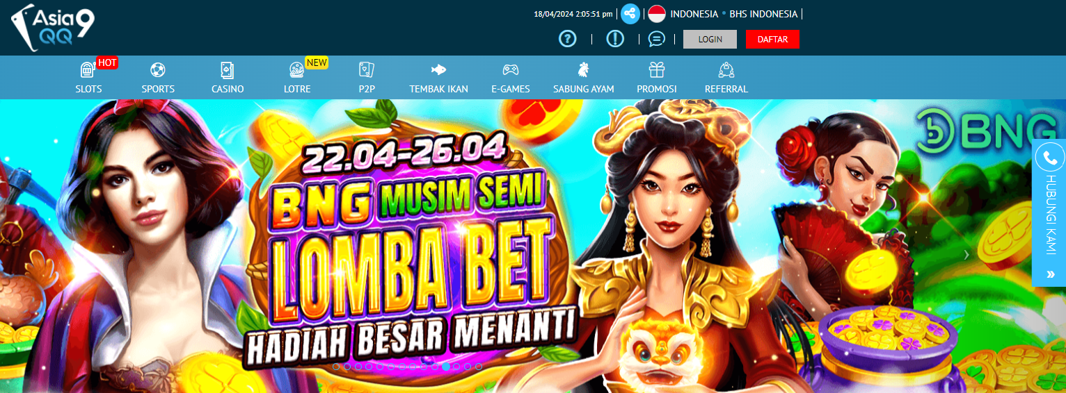 Situs Asia9QQ: Tempat Bermain Slot Terpercaya dengan Peluang Menang Tinggi BNG April 2024