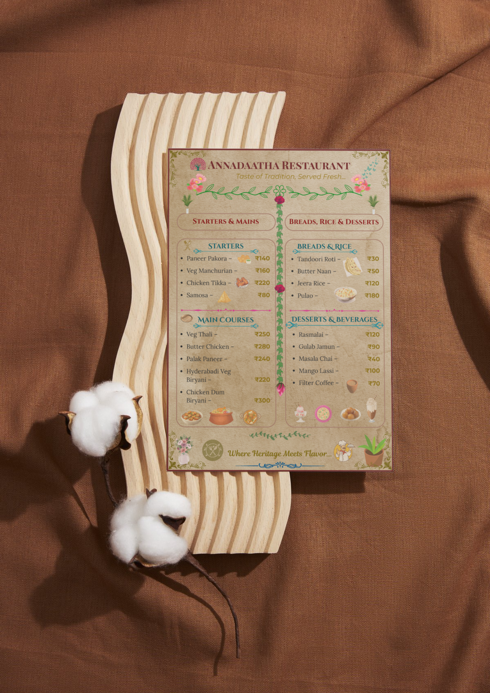 Digital Menu Card Template for Restaurants.