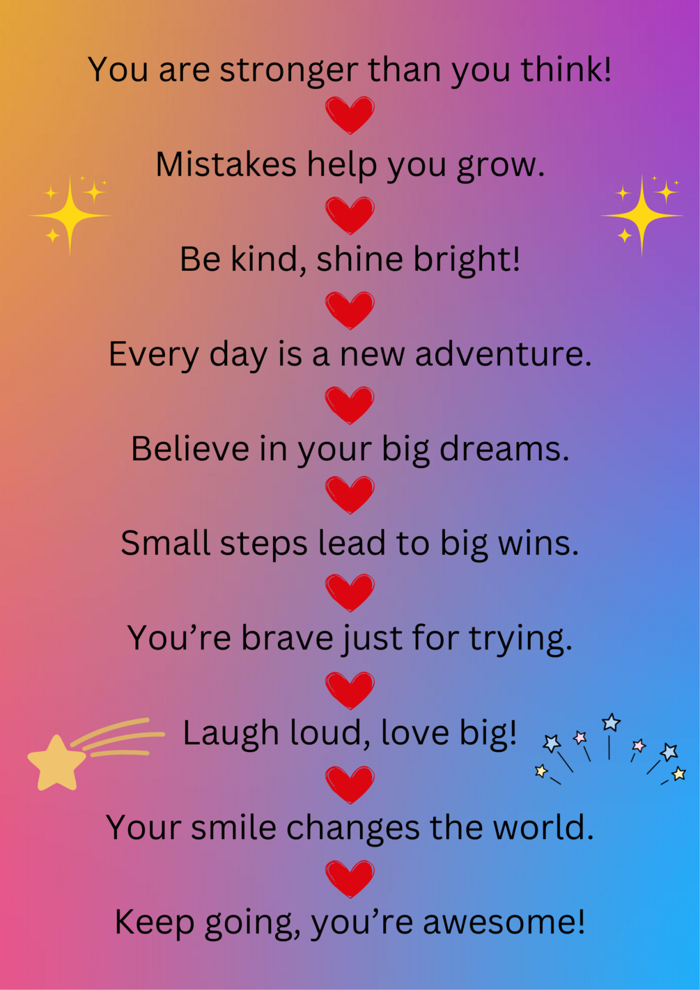 Kids Motivational Quotes Poster