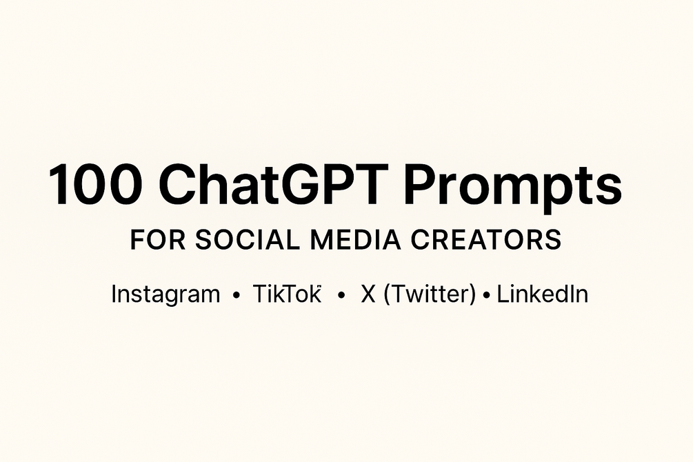 100 ChatGPT Prompts for Social Media Creators: Social Prompt Vault