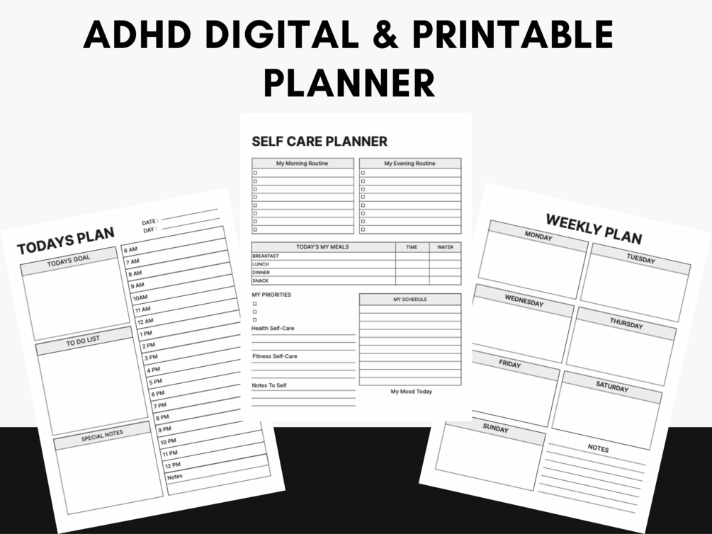 Digital Planners for ADHD, Budgeting, Self-Care, and Mental Health ...