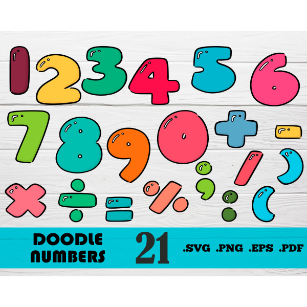 Doodle numbers svg, numbers svg,colorful numbers svg, Cake Number Svg ...