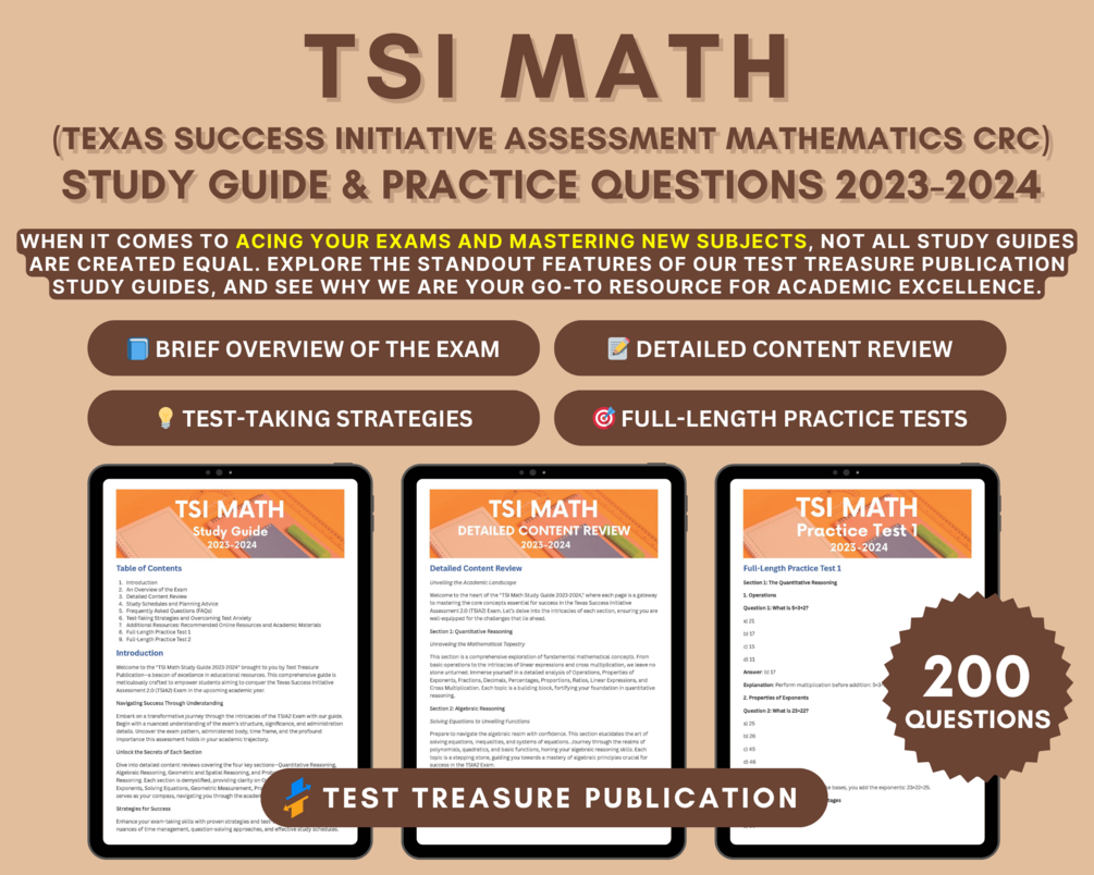 TSI Math Study Guide 2023-2024: In-Depth Content Review & Practice ...