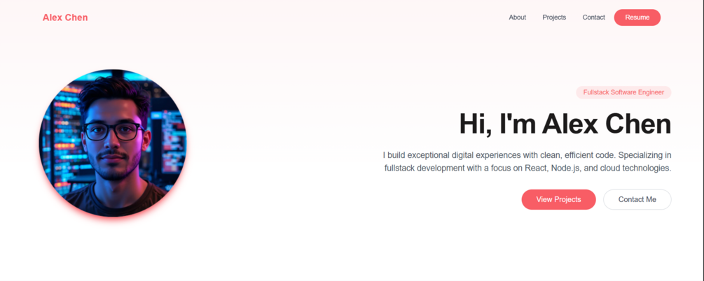 Next.js landing page portfolio template