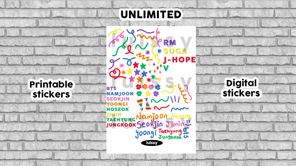 BTS Confetti Deco stickers