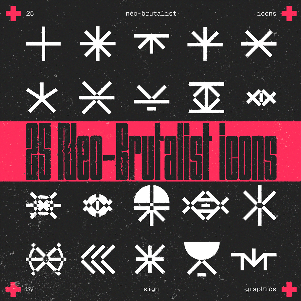 25 Neo-Brutalist icons