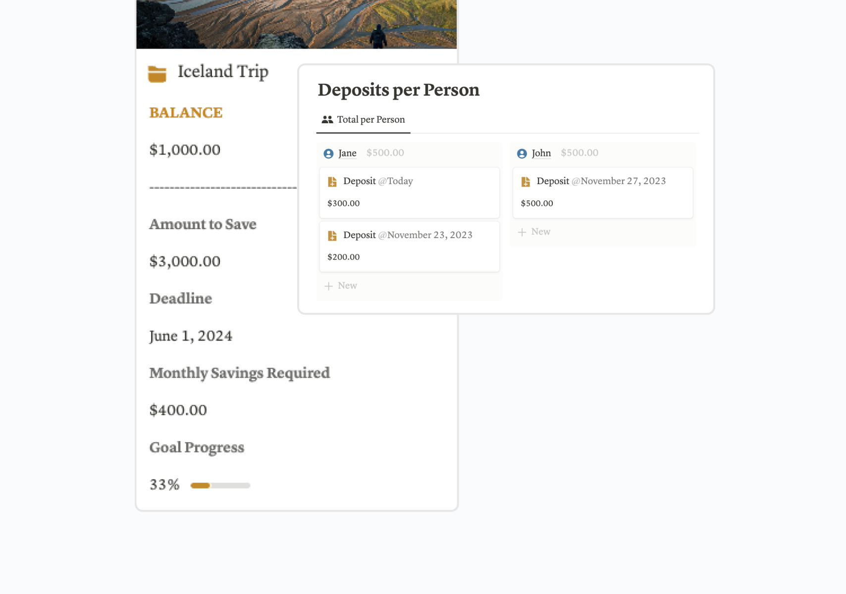 Shared Expenses Tracker - Notion Template