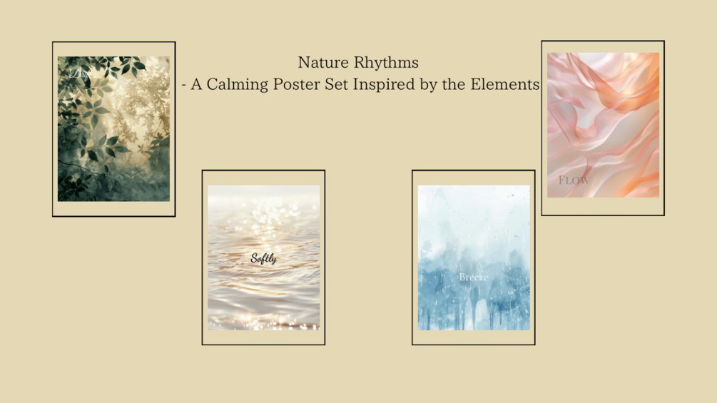 Nature Rhythms - A Calming Poster Set Inspired by the Elements