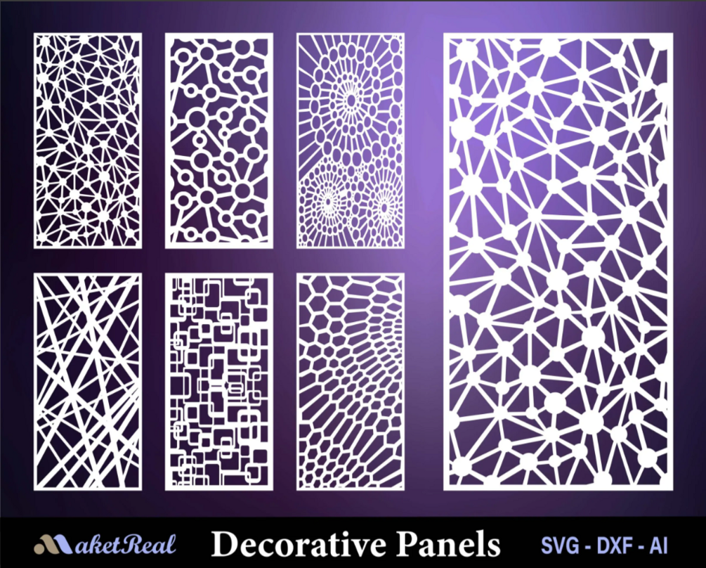 Nature Panel Templates. Set of 12 vector for laser and plasma cutting ...
