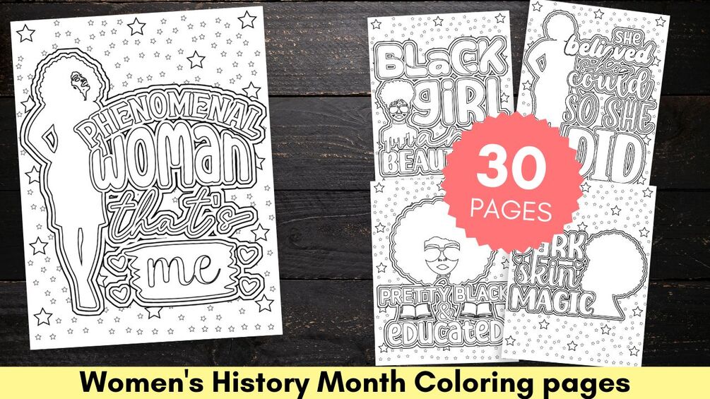 Women's history month Quotes Coloring Pages Sheets - Fun March Activities