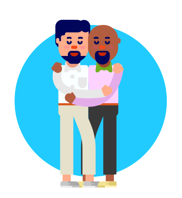 Gay Men Hugging #3 Design Element