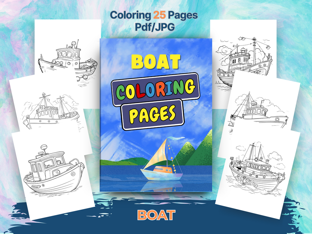 Boat Coloring Pages – 30 Pages Relaxing Nautical-Themed Fun for All Ages