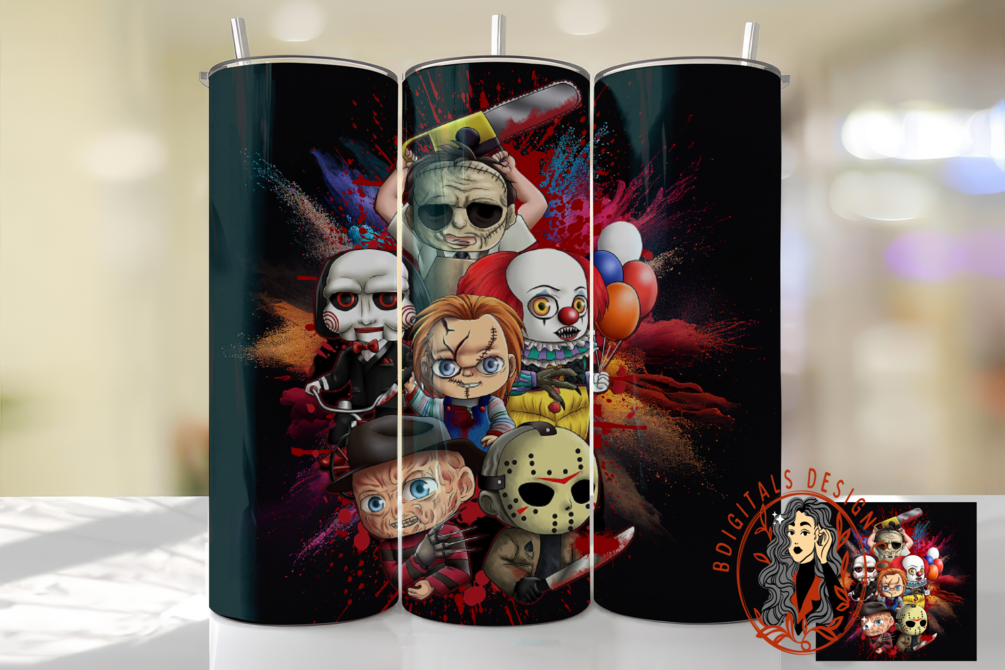 Serial Killer, Halloween, 20oz Skinny Tumbler Sublimation Design ...