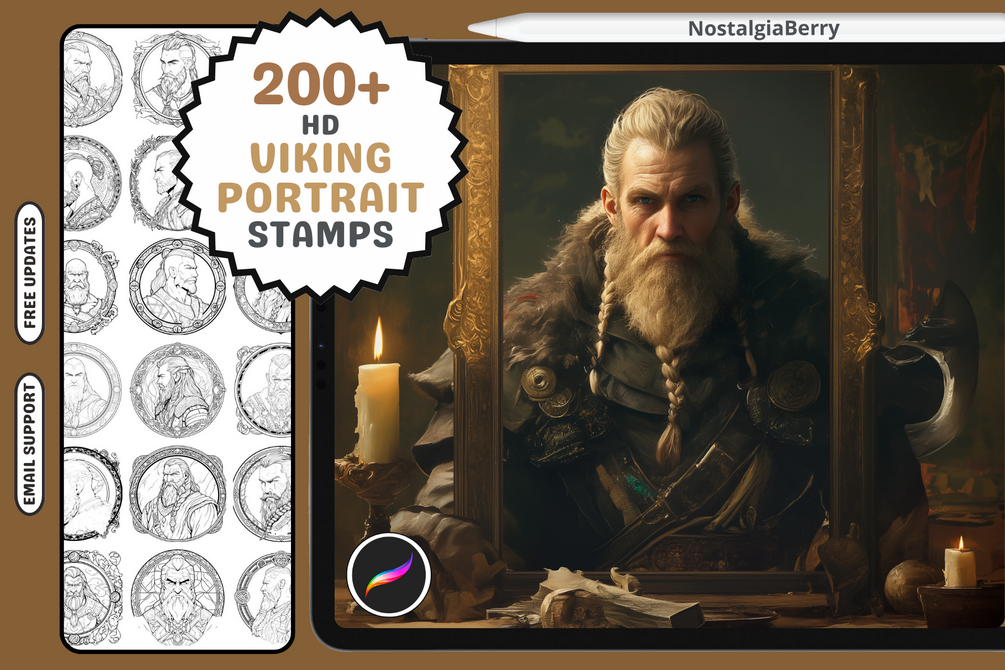Procreate Stamps: 200+ Viking Frame Profile Picture Stamps for Fantasy ...