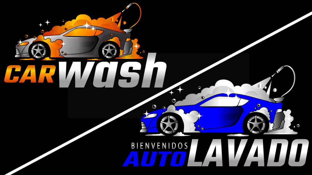 Logo de car-Wash o lavado de Autos Editables