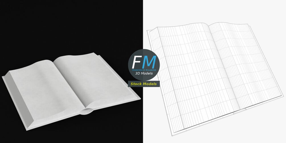 3D MODEL - Book open 2