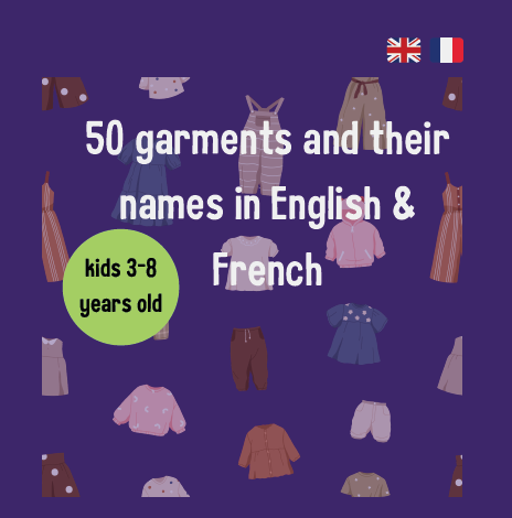 Garments coloring book English-French