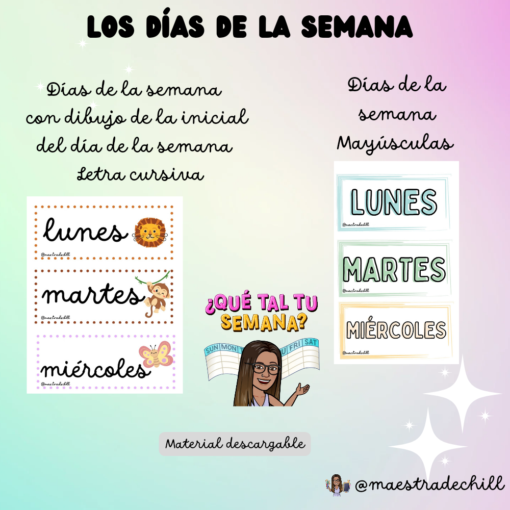 Carteles días de la semana