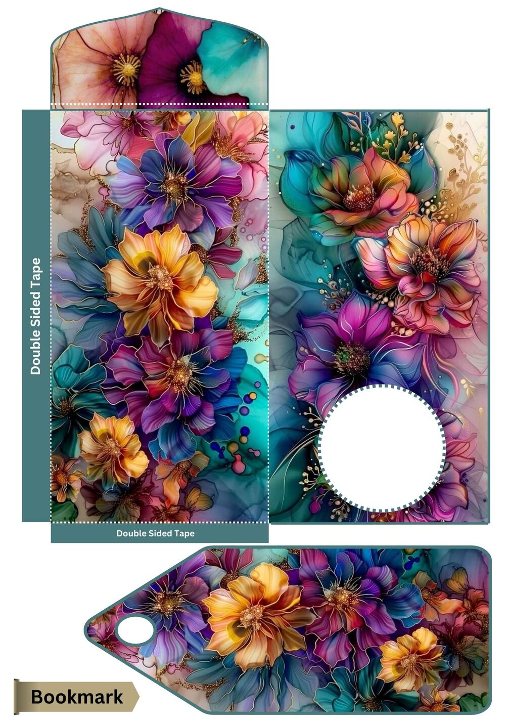 Flower Bookmark with Matching DIY Envelope