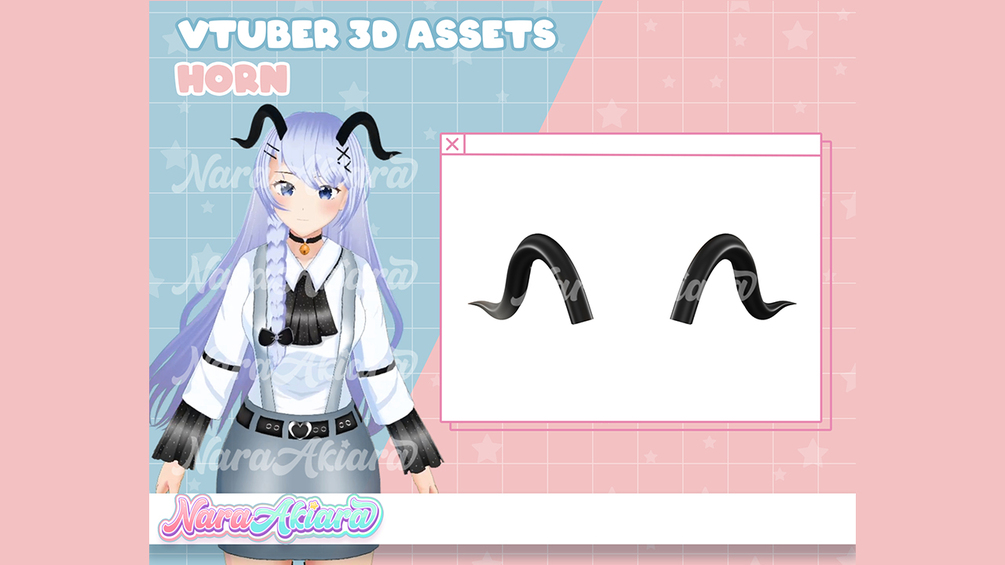 3D Vtuber Assets Horn V11 Vroid Commission, 3D assets ready to use ...