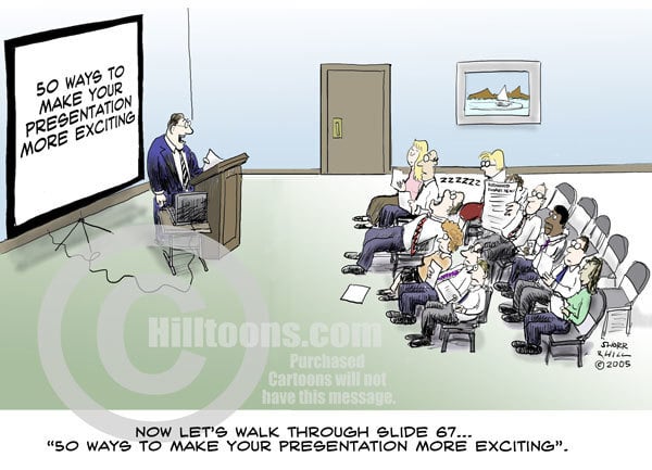 How to Make a More Exciting Presentation - cartoon