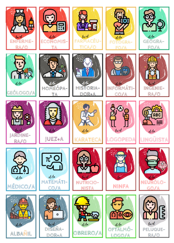 TARJETAS CON VOCABULARIO (A-Z) (sustantivos, adjetivos y verbos)