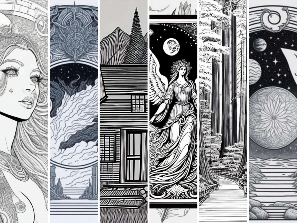PORTAL🌌56-page fantastical coloring book for adults