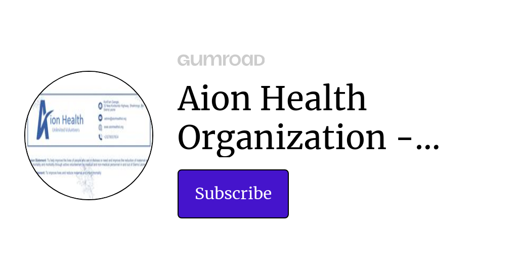 Aion Health Organization - Sierra Leone