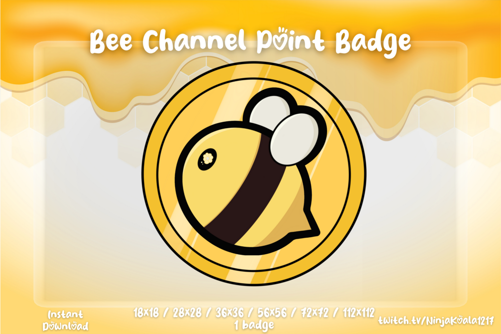 Bee Channel Points, Bee Sub Badges, Twitch Badges, Twitch Emotes ...