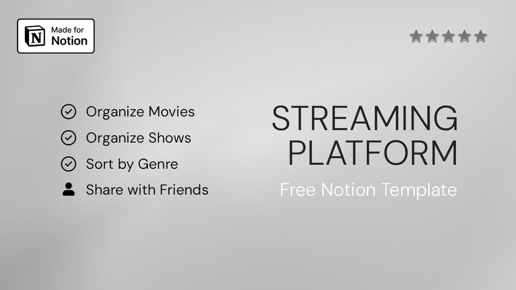 Streaming Platform Notion Template