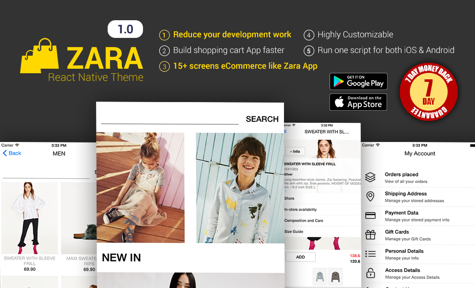 Zara UI - React Native Full Theme