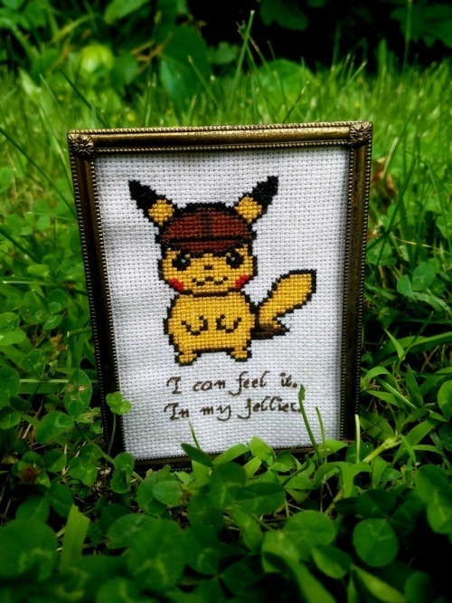 Detective Pikachu Cross Stitch Pattern