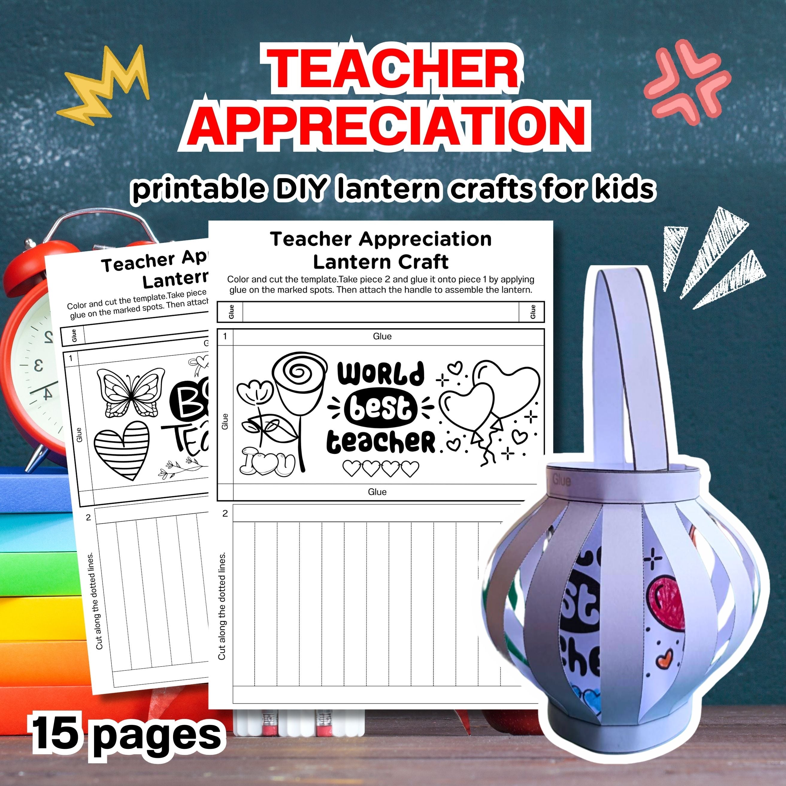 Teacher Appreciation Lantern Craft for Kids, End of Year Activity, DIY ...