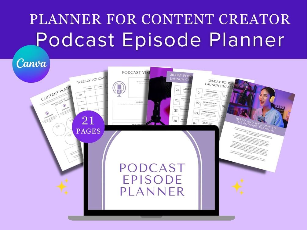 Podcast Episode Planner - for content planner, podcaster, podcast ...