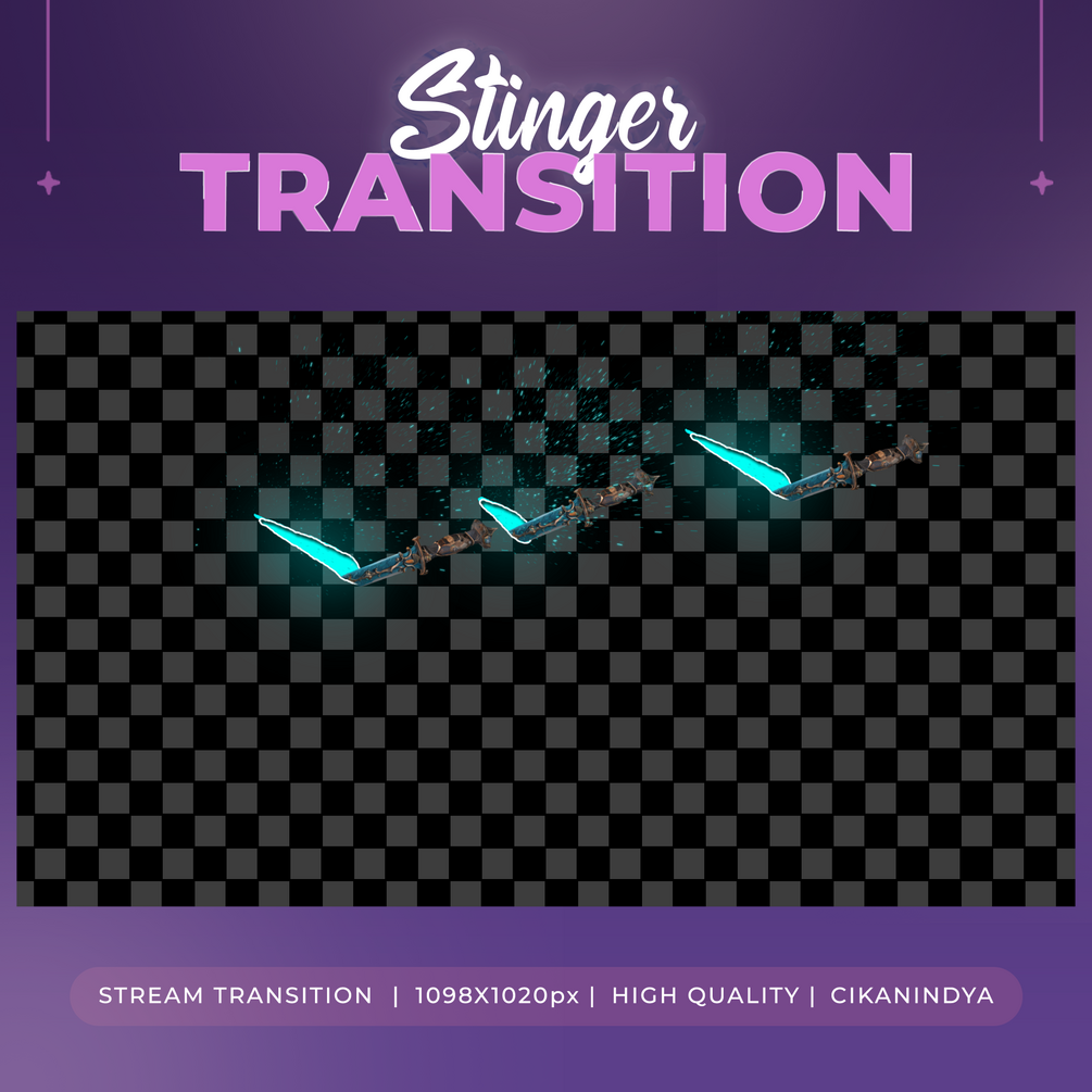 Stinger Transition | Triple Blade Arc with Spark FX for Stream Scenes ...