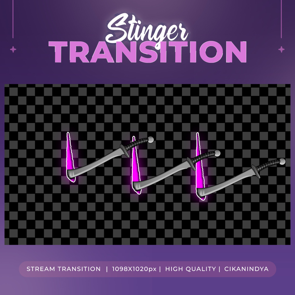Animated Stinger Transition Arcane Katana Strike | Mystic Purple Slash Effect | OBS & Streamlabs ...