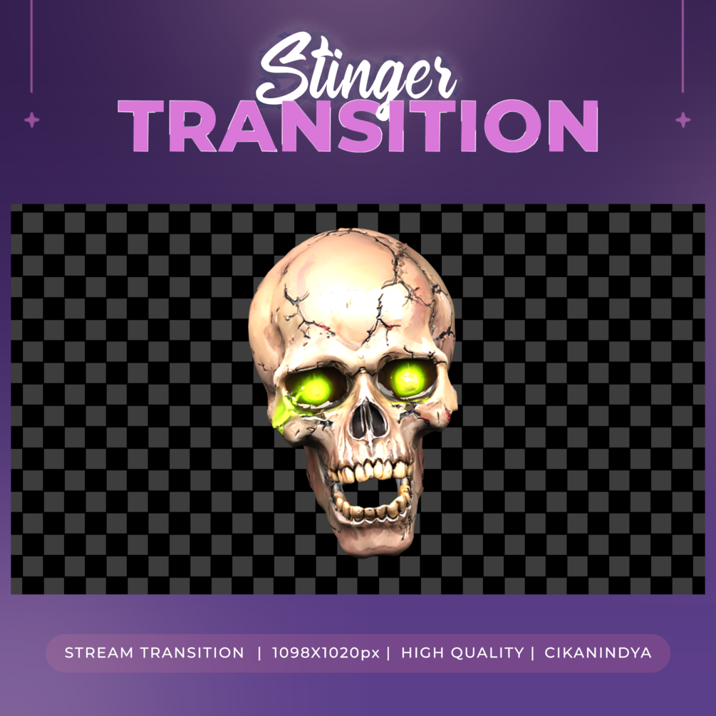 Animated Stinger Transition Toxic Skull | Haunted Vibes for Horror ...