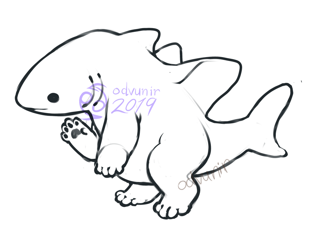 Bean Shark Lineart
