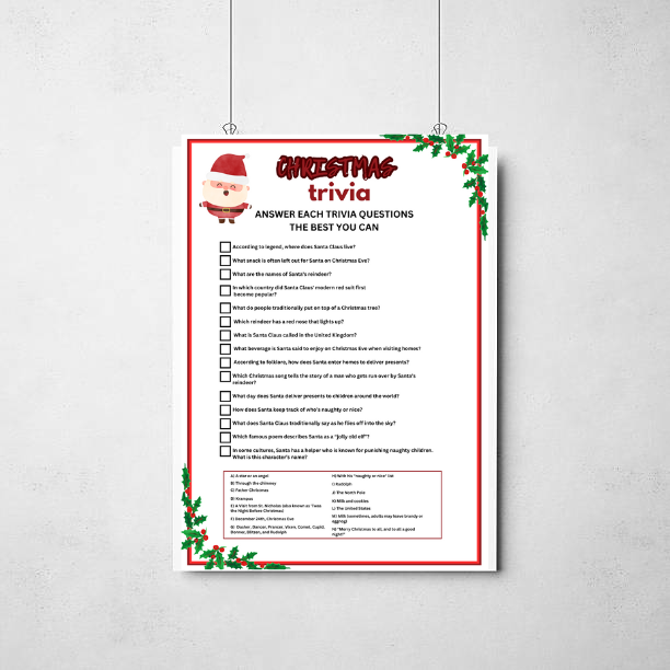 Merry Quiz-mas - Printable Christmas Trivia Game – Holiday Fun for All ...