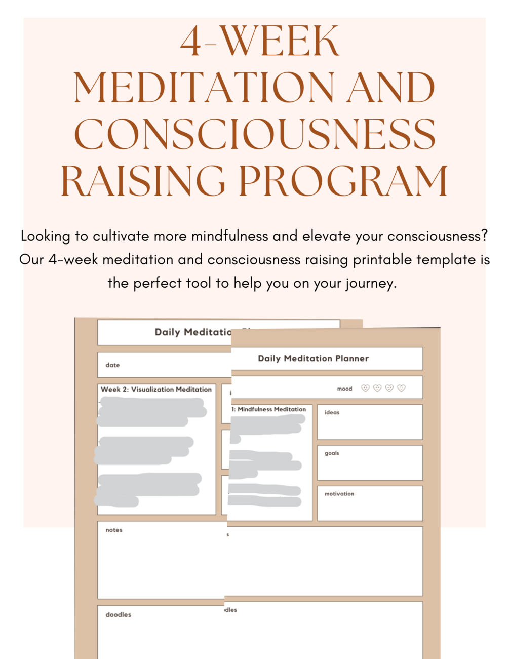 4-Week Meditation and Consciousness Raising Program - Printable Template