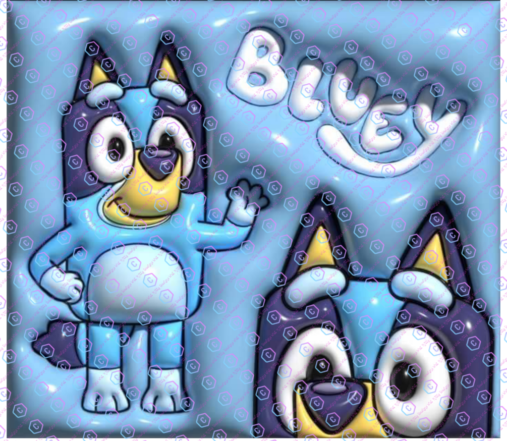 3d Bluey puff design for diy such as sublimation tumblers