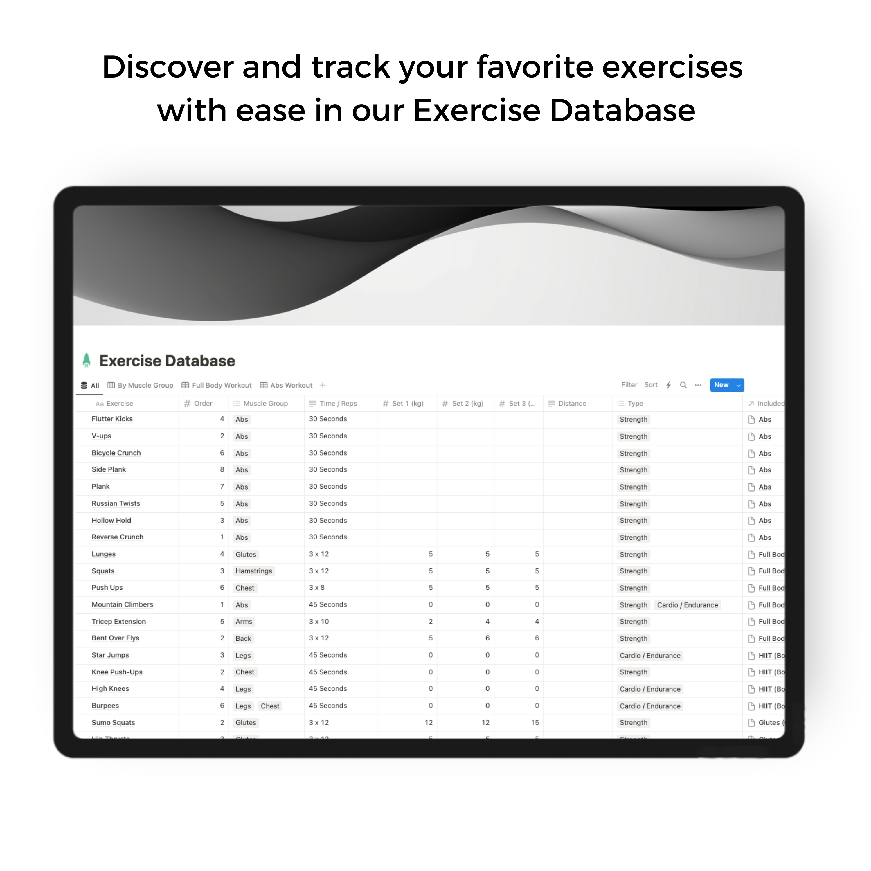 Notion Fitness Planner