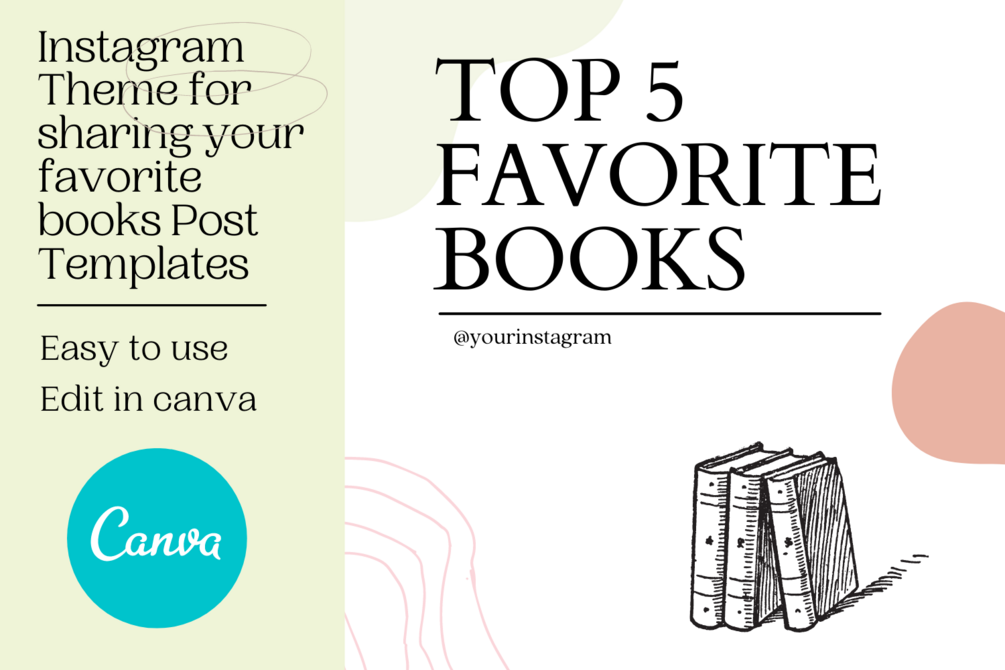 Instagram Theme for sharing your favorite books Post Templates