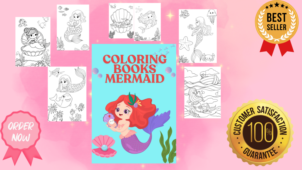 Kids Coloring Mermaid Book