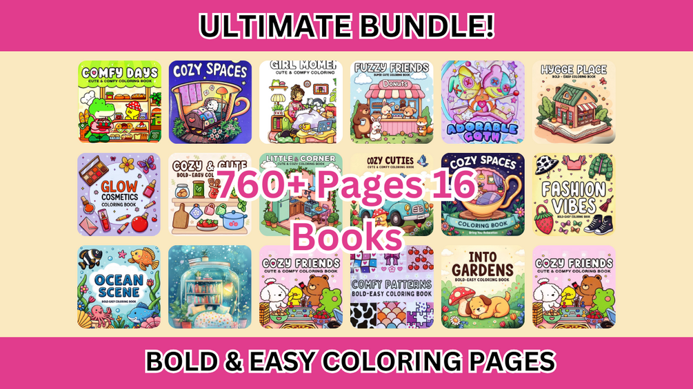 760+ Coloring Pages Ultimate Bundle, Coloring Book Bundle, Girl Moments ...