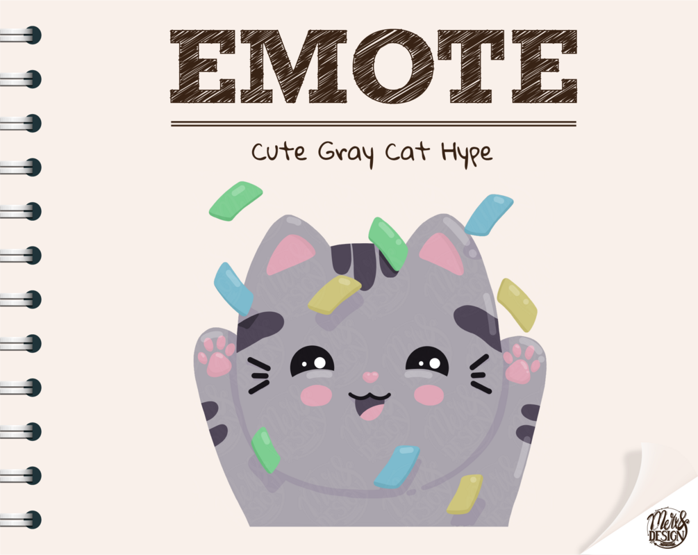 Joyful Cat Emote with Confetti for Twitch, Discord, and YouTube ...